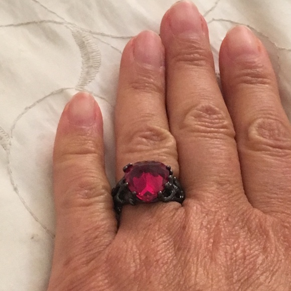 Van Caro | Jewelry | Sterling Silver Gothic Style Ruby Heart Ring ...